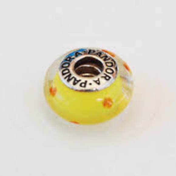 Pandora | Jewelry | Retired Pandora Yellow Polka Dots Murano | Poshmark
